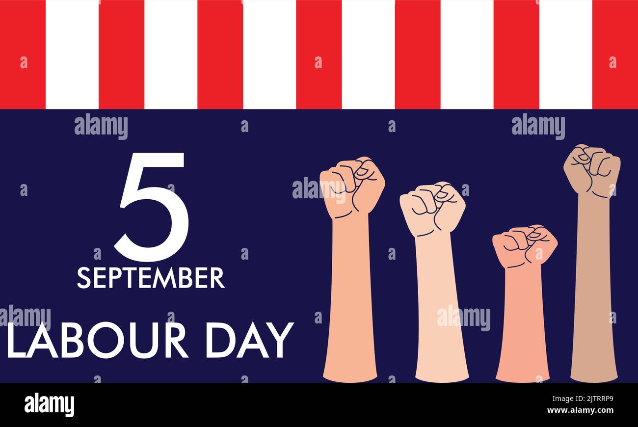 USA Labor Day Poster Showing Hands of People of Different Occupations ...