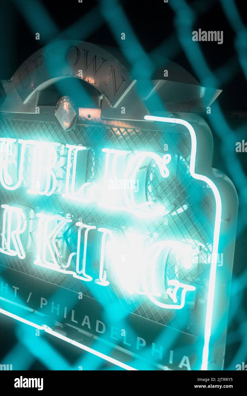 Neon Sign of a parking lot Stock Photo - Alamy