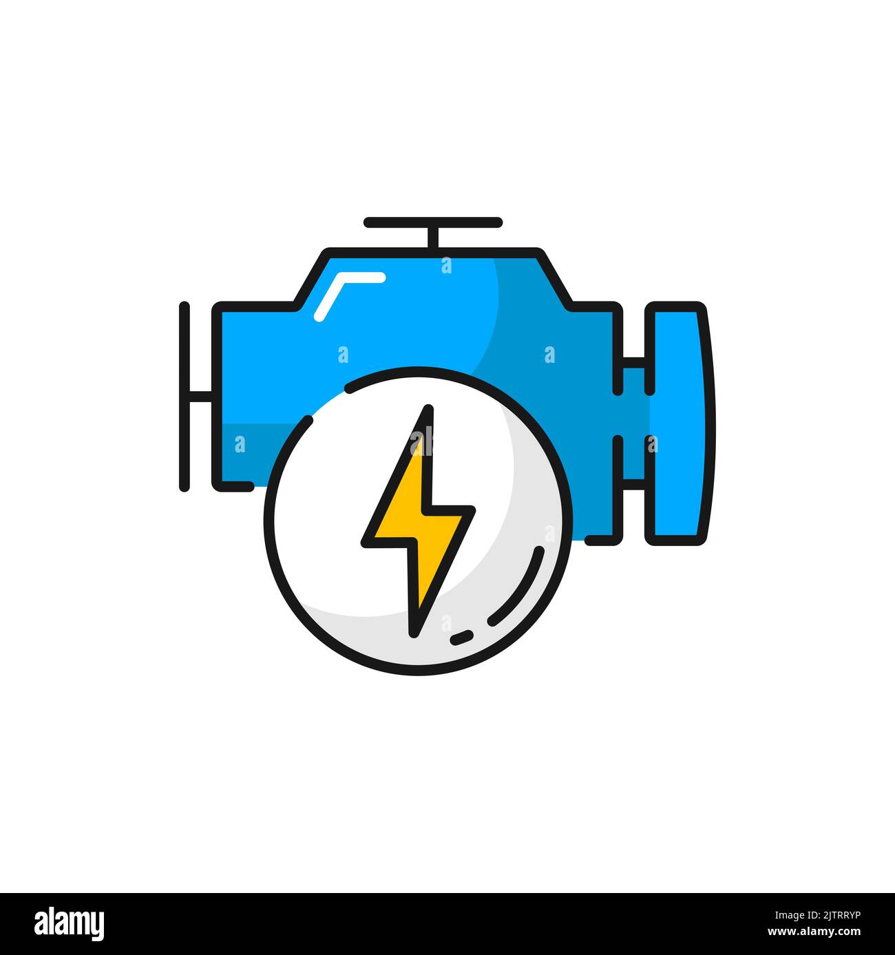 Electric car speed charging isolated color icon. Vehicle battery and ...