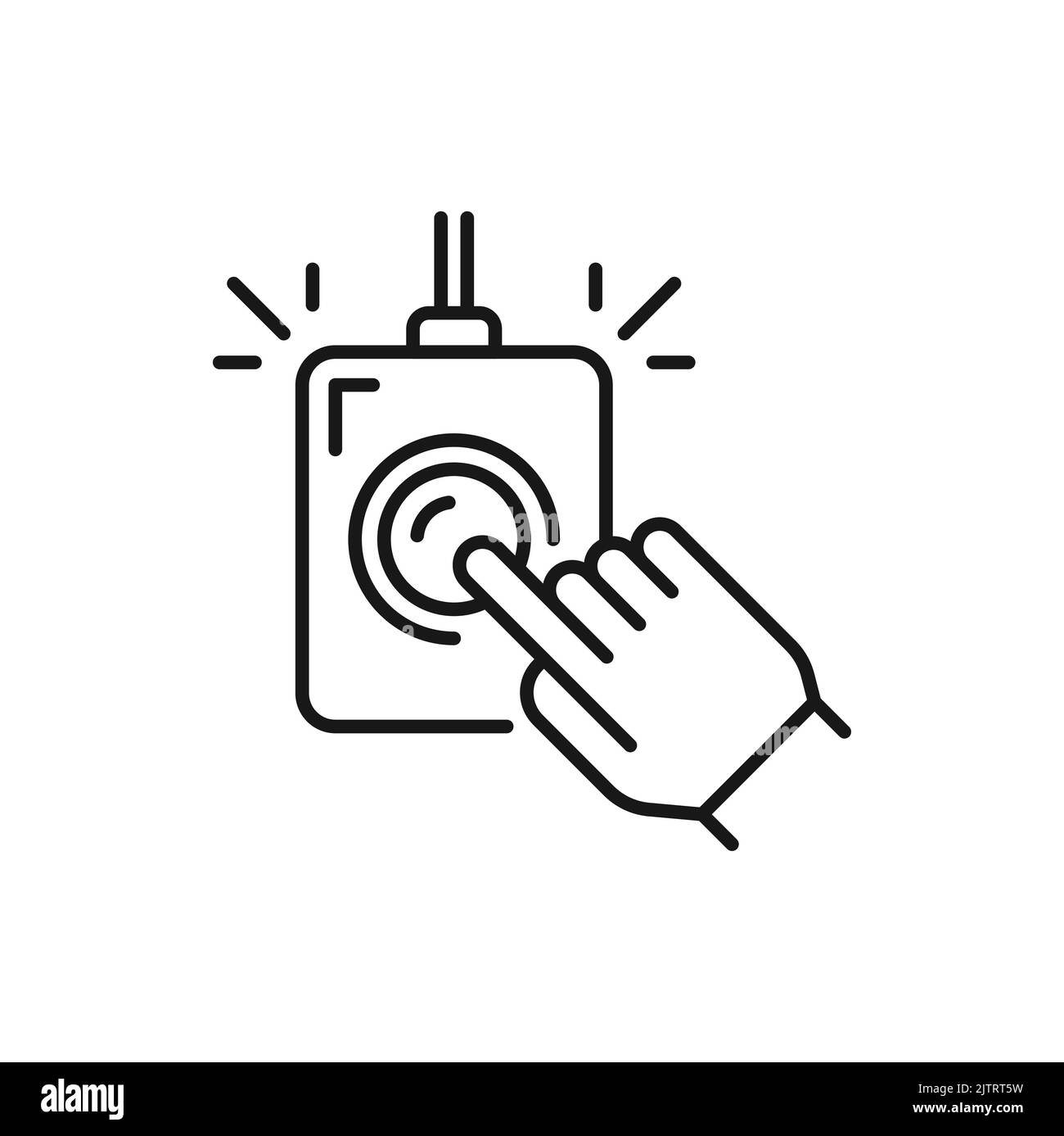 Hand of doctor pushing control button on CT scanner, mri scanning ...