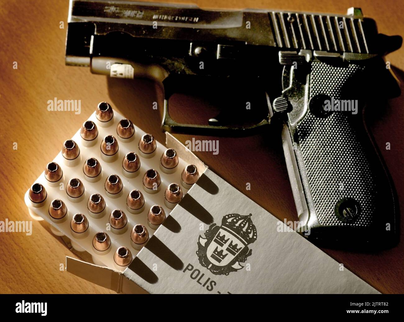 The Swedish police's new 9 mm Luger ammunition that the police use for ...