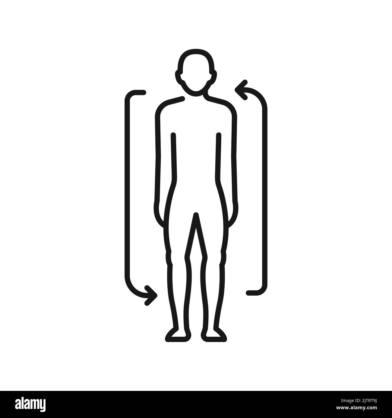 Scanning of human body, MRI scan and person rotation isolated outline ...