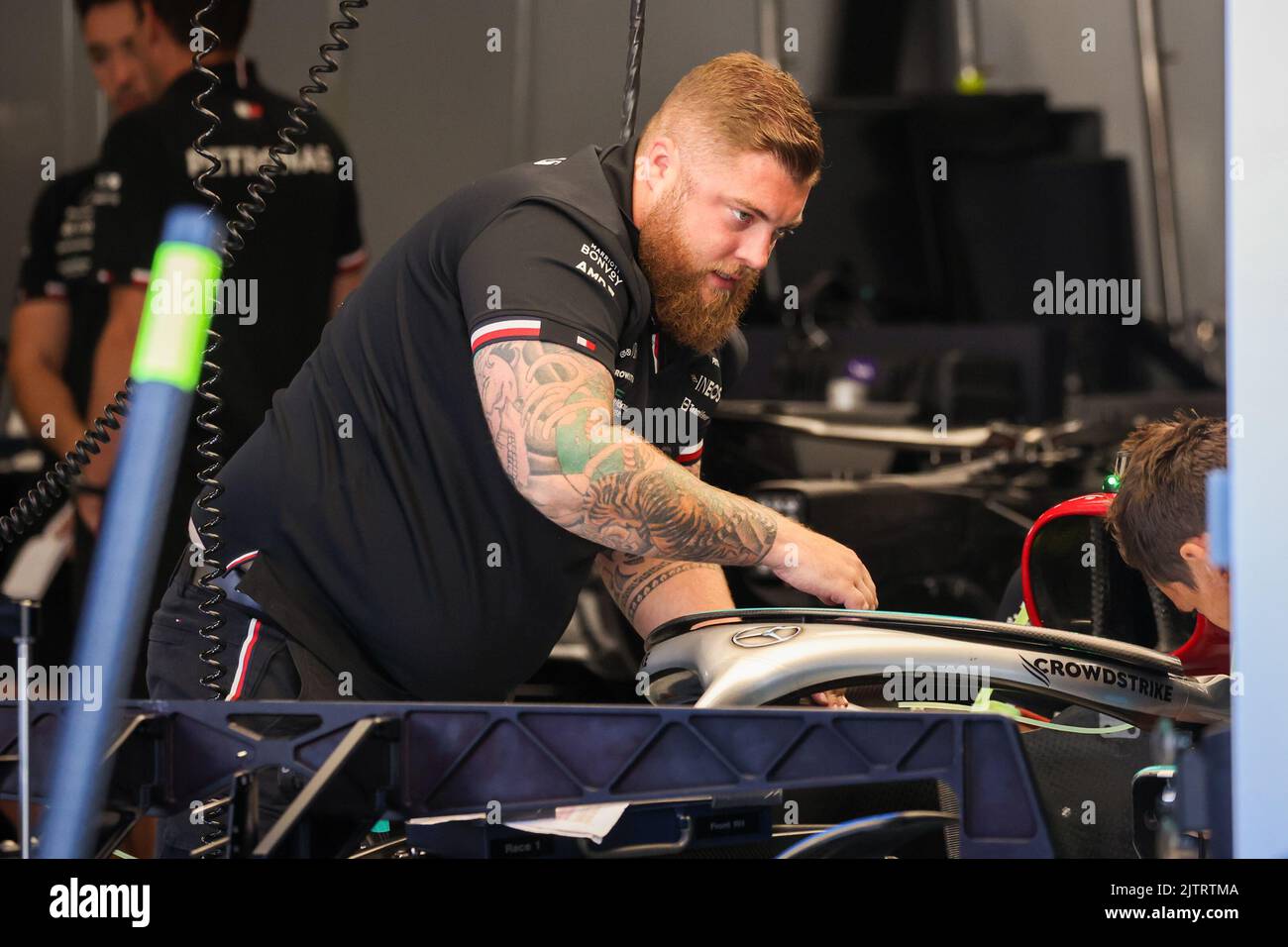 ZANDVOORT, NETHERLANDS - SEPTEMBER 1: A Mercedes engineer is seen ...