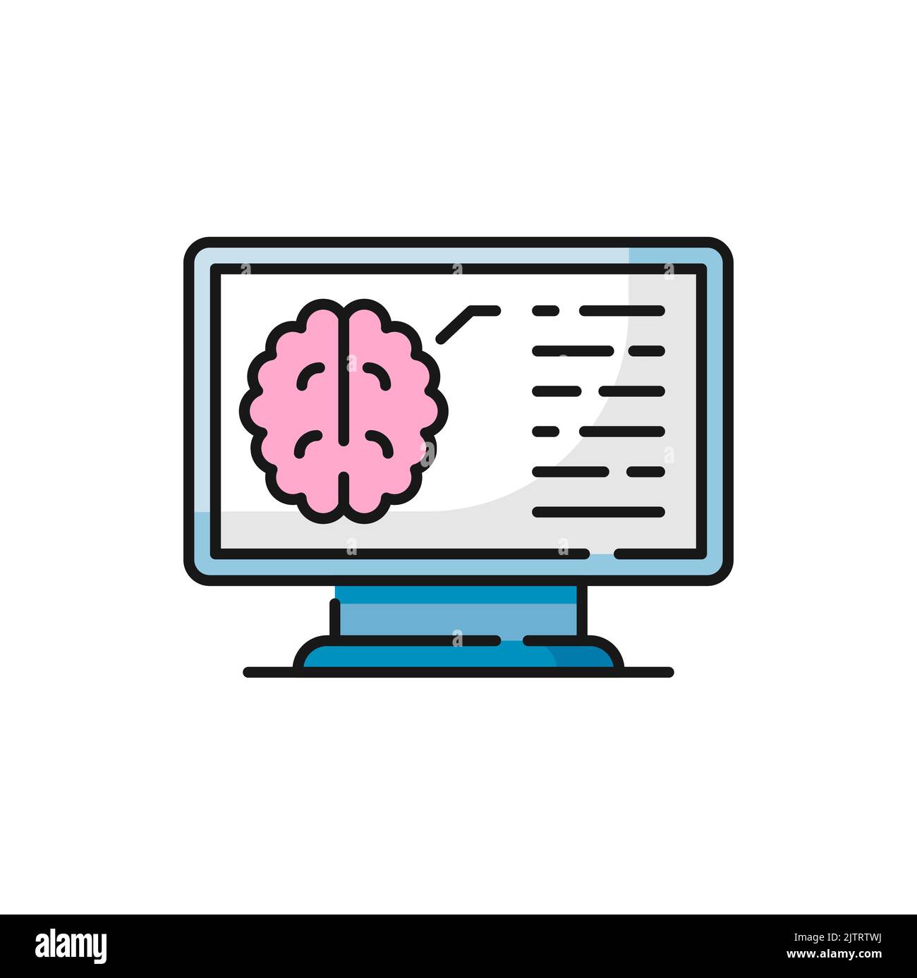 MRI scan diagnostic icon, brain CT or radiology scanner on medical ...