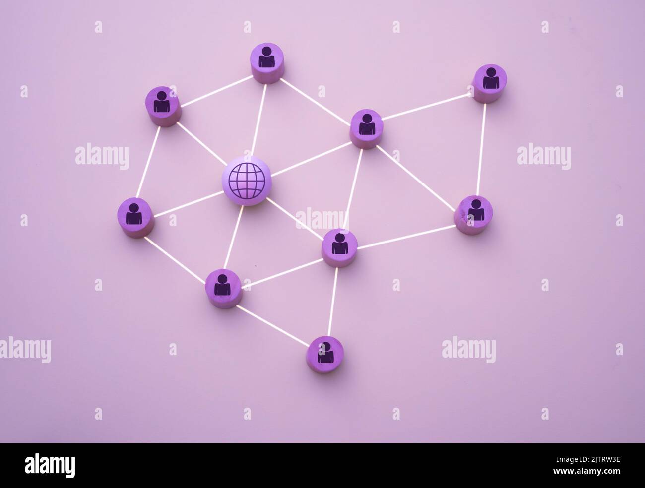 3D illustration of people connection with the network in the form of a ...