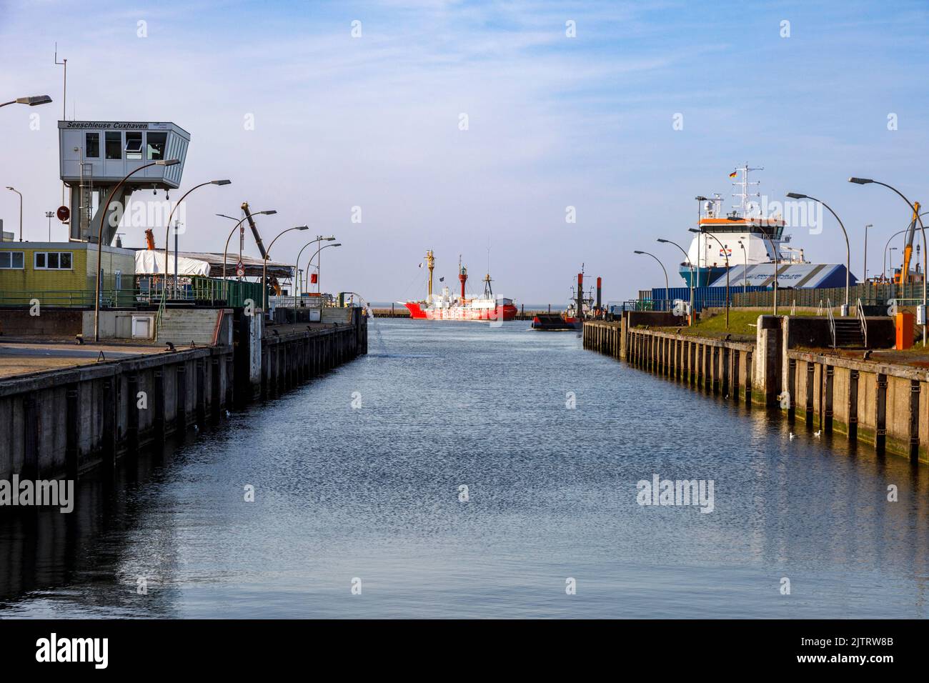 Elbe 1, the lightship "Bürgermeister O'Swald II" in the port of ...