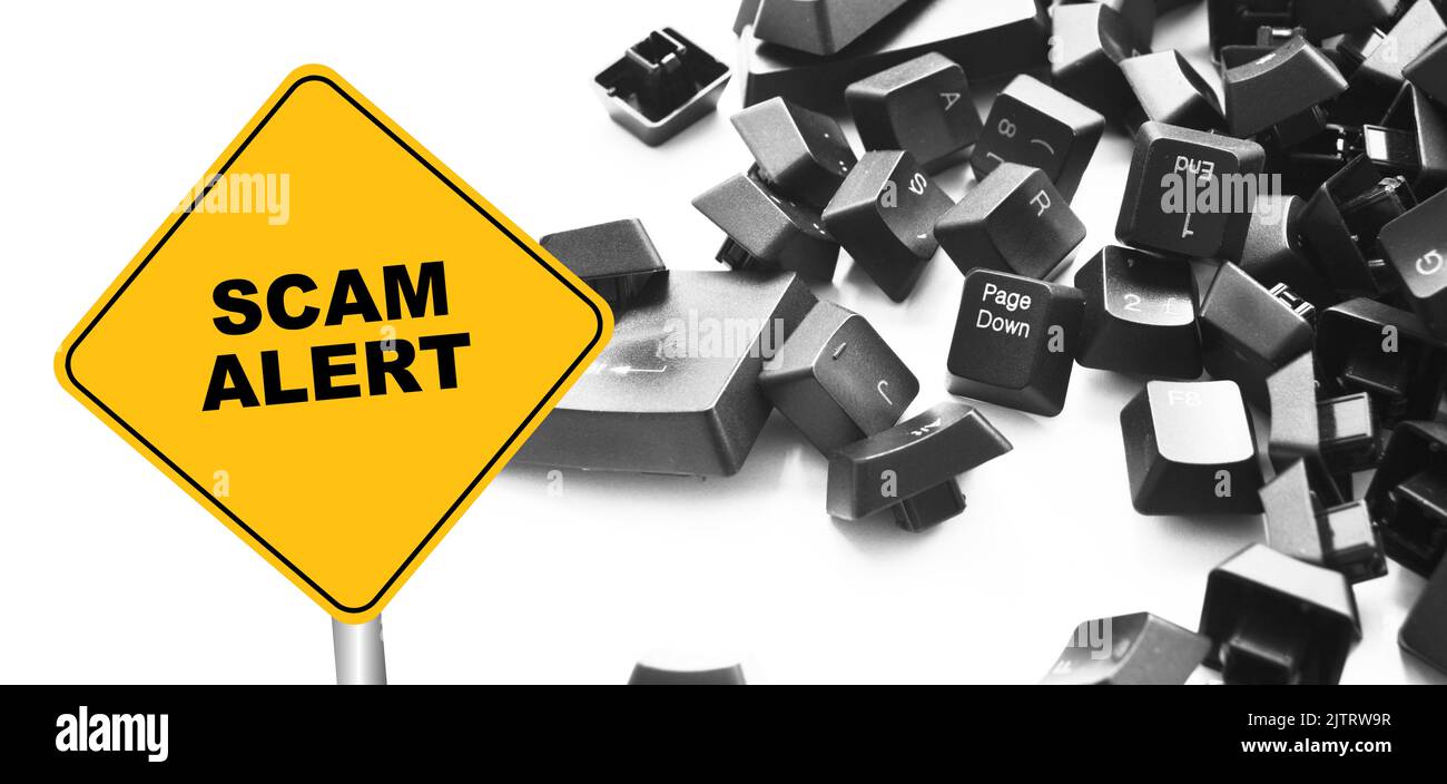 scam alert sign on white background Stock Photo - Alamy scam alert sign on white background Stock Photo - Alamy