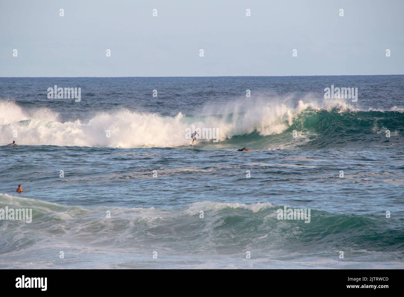 surfer riding a wave on Arpoador beach in Rio de Janeiro, Brazil ...