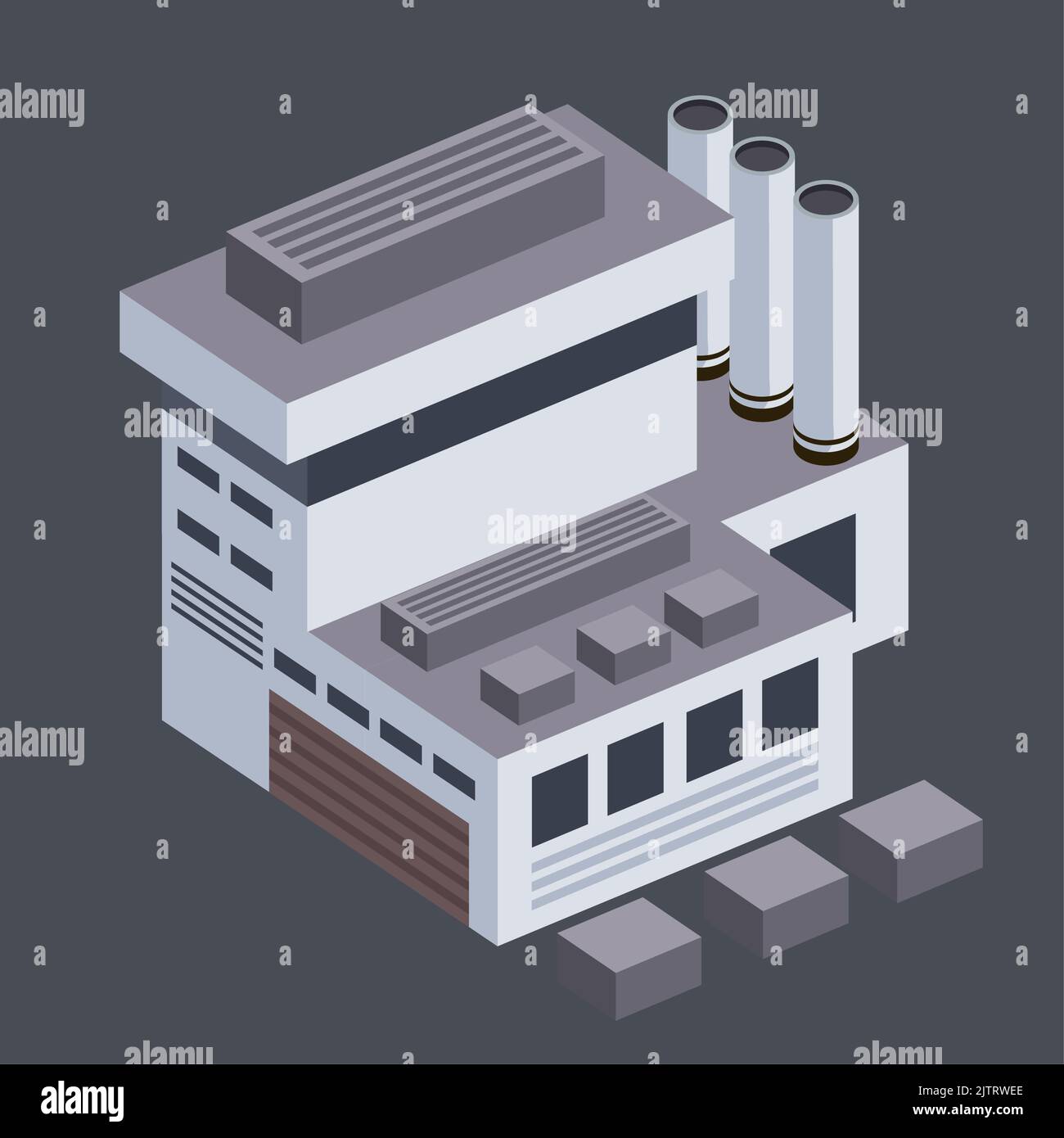 isometric industrial building and chimney Stock Vector Image & Art - Alamy