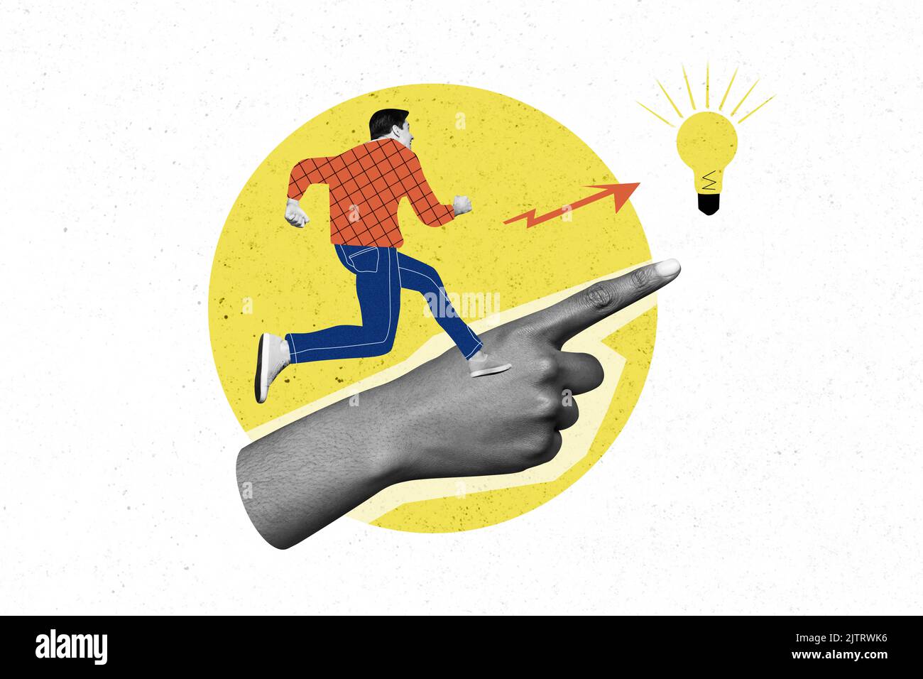 Creative collage image of businessman worker employee running fast ...