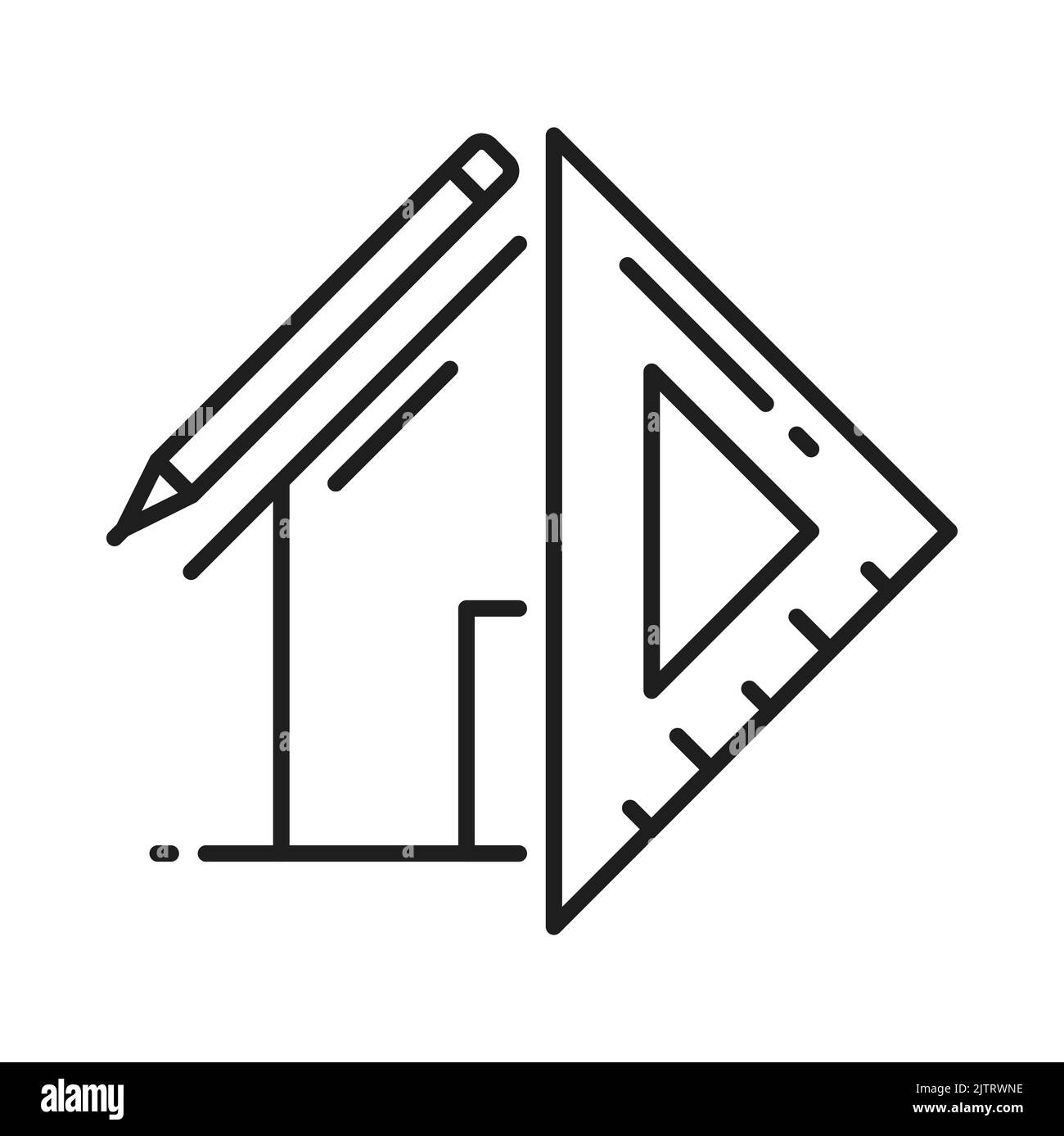 Architect Development And Interior Design Icon Architecture Plan Of House Vector Project In