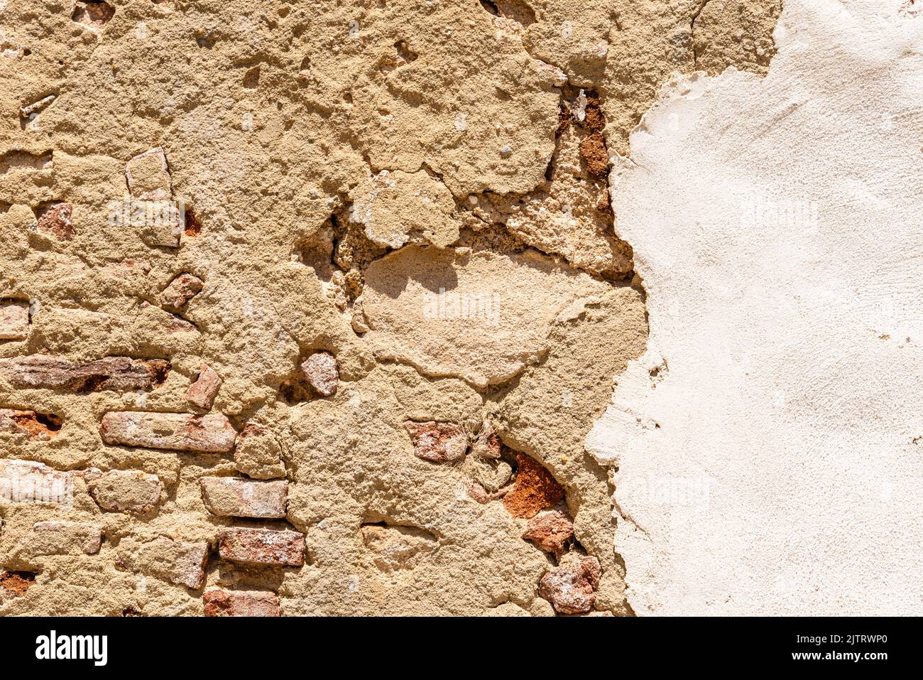 Old Wall Texture. Old brick wall made of bricks and plaster Stock Photo ...