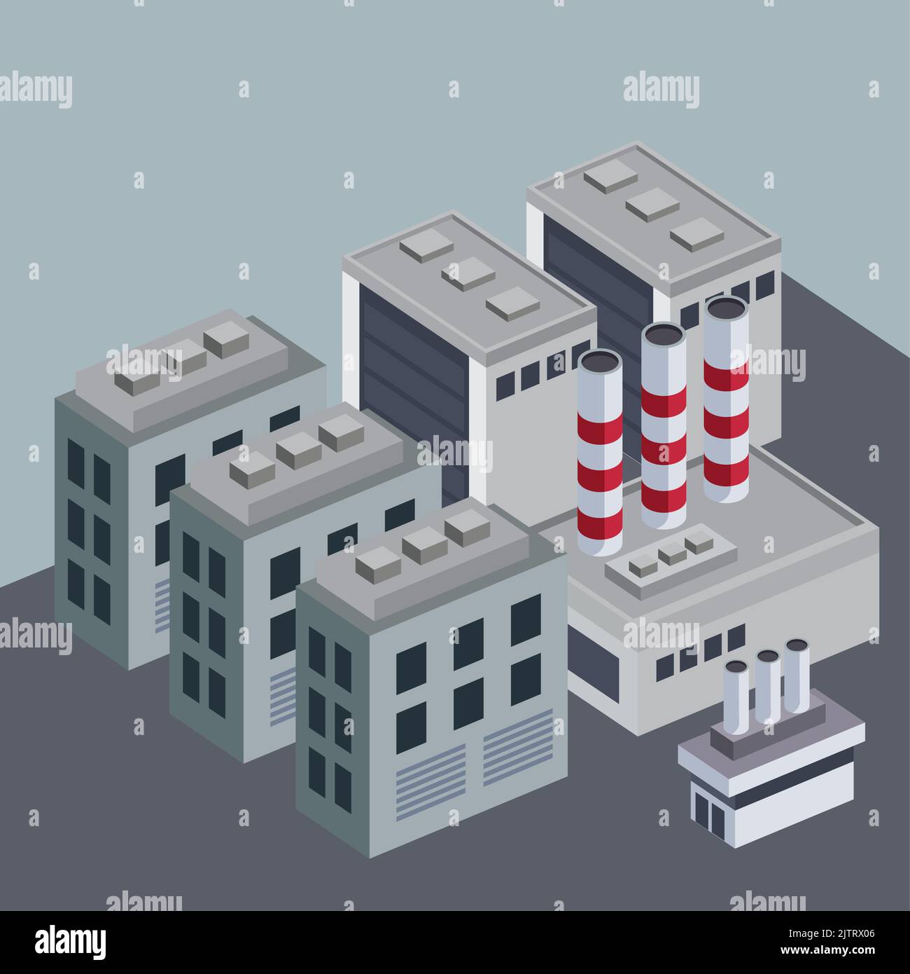 isometric gray buildings and chimneys Stock Vector Image & Art - Alamy