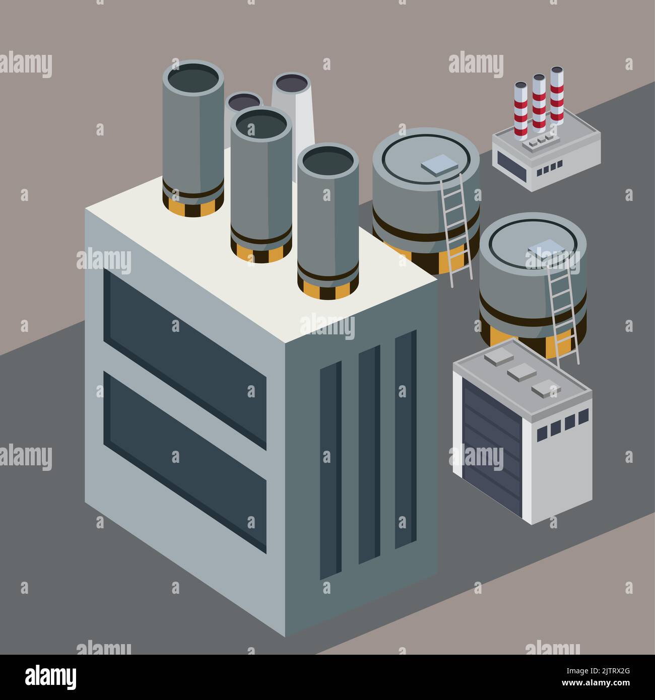 isometric industrial tanks and building Stock Vector Image & Art - Alamy