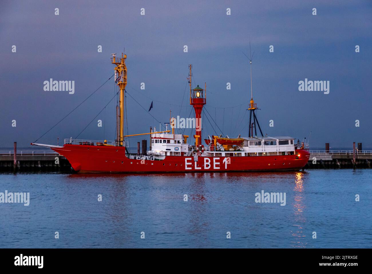 Elbe 1, the lightship "Bürgermeister O'Swald II" in the port of ...