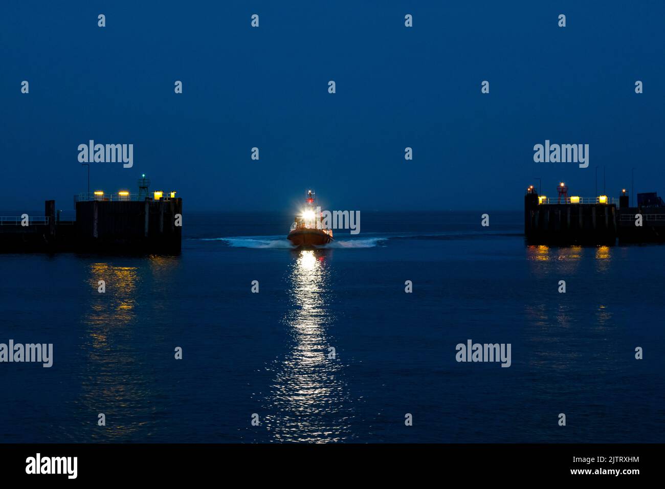 Cuxhaven seaport at the mouth of the Elbe in the North Sea, pilot ...