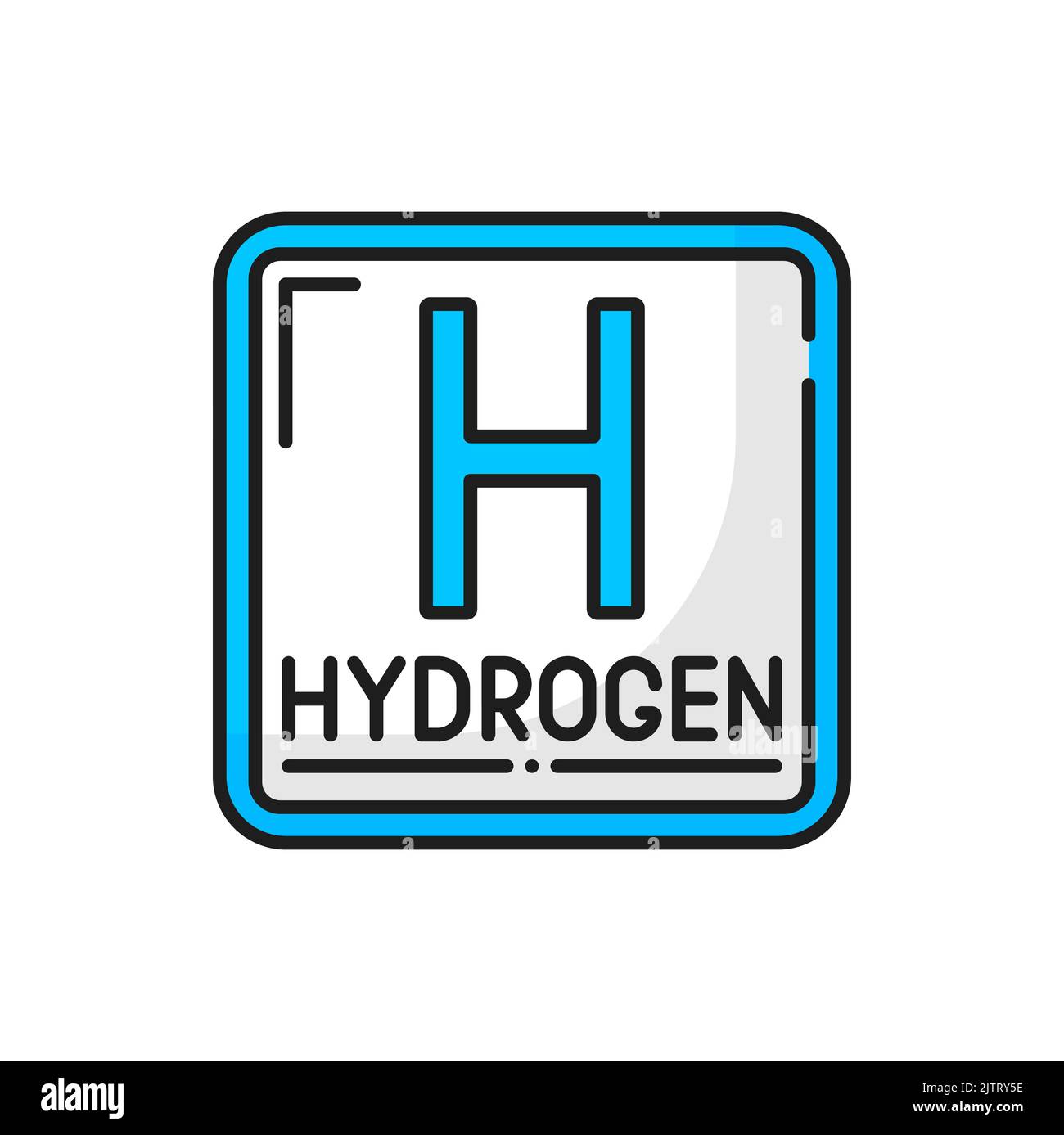 Hydrogen sign color icon, H2 green energy and eco power technology ...