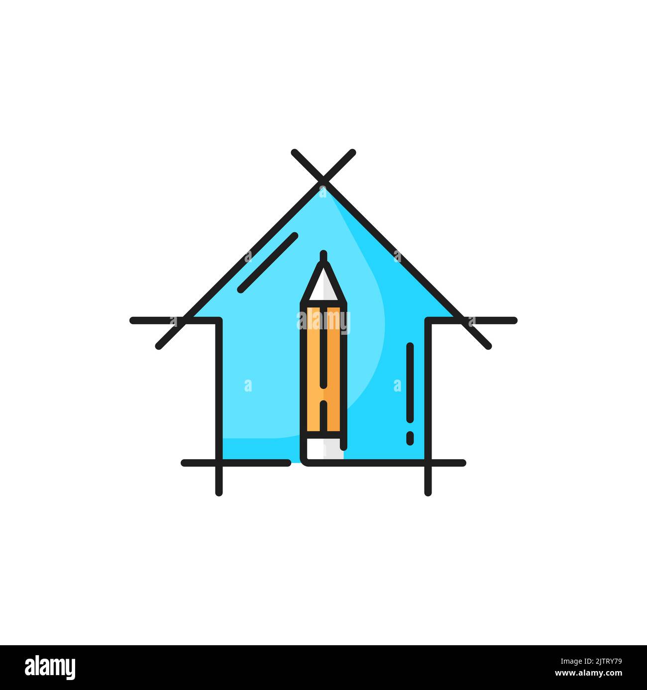 Home construction draft, pencil and house vector architect development ...