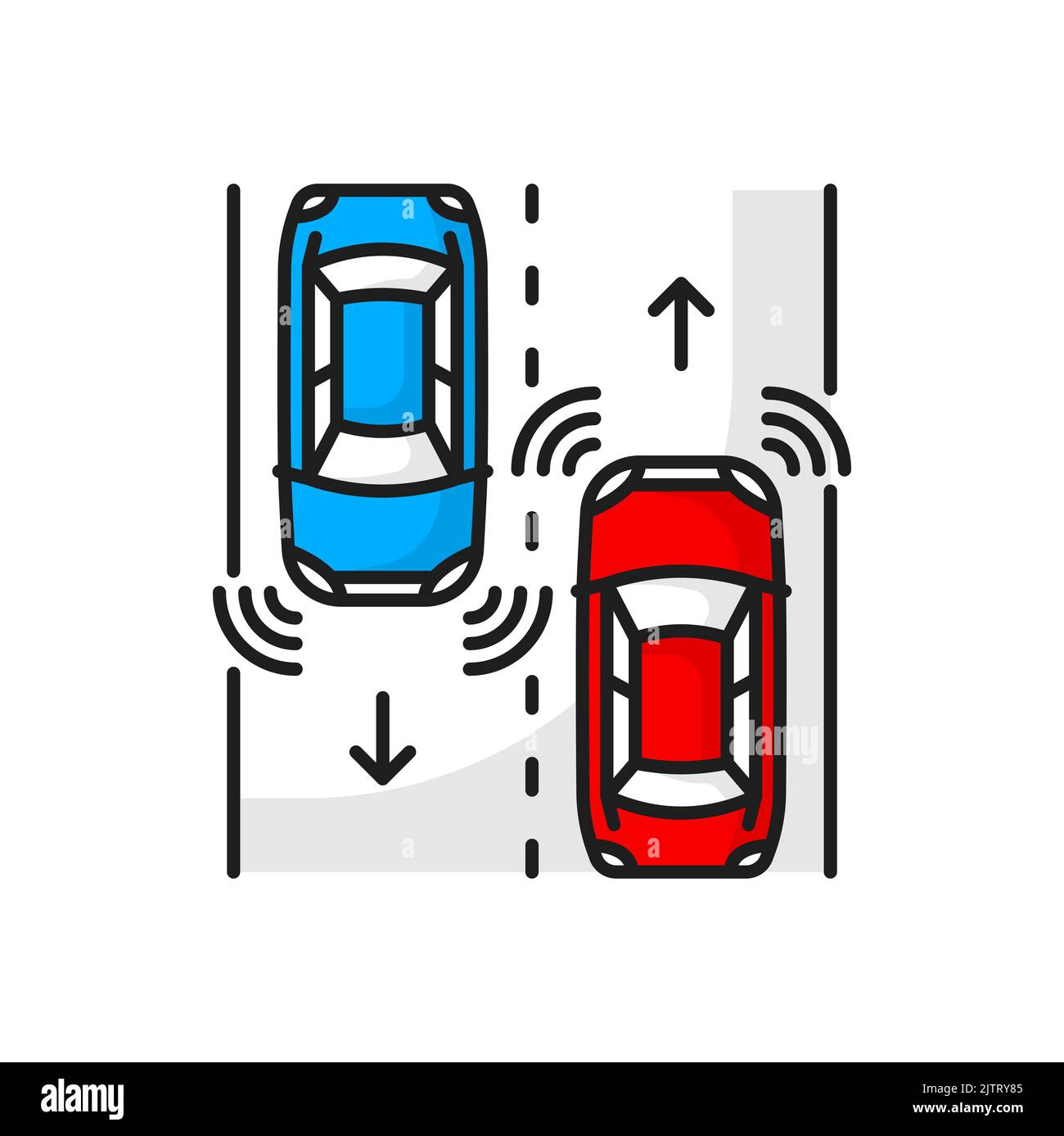 Autonomous driverless cars on road in traffic, self driving vehicles ...