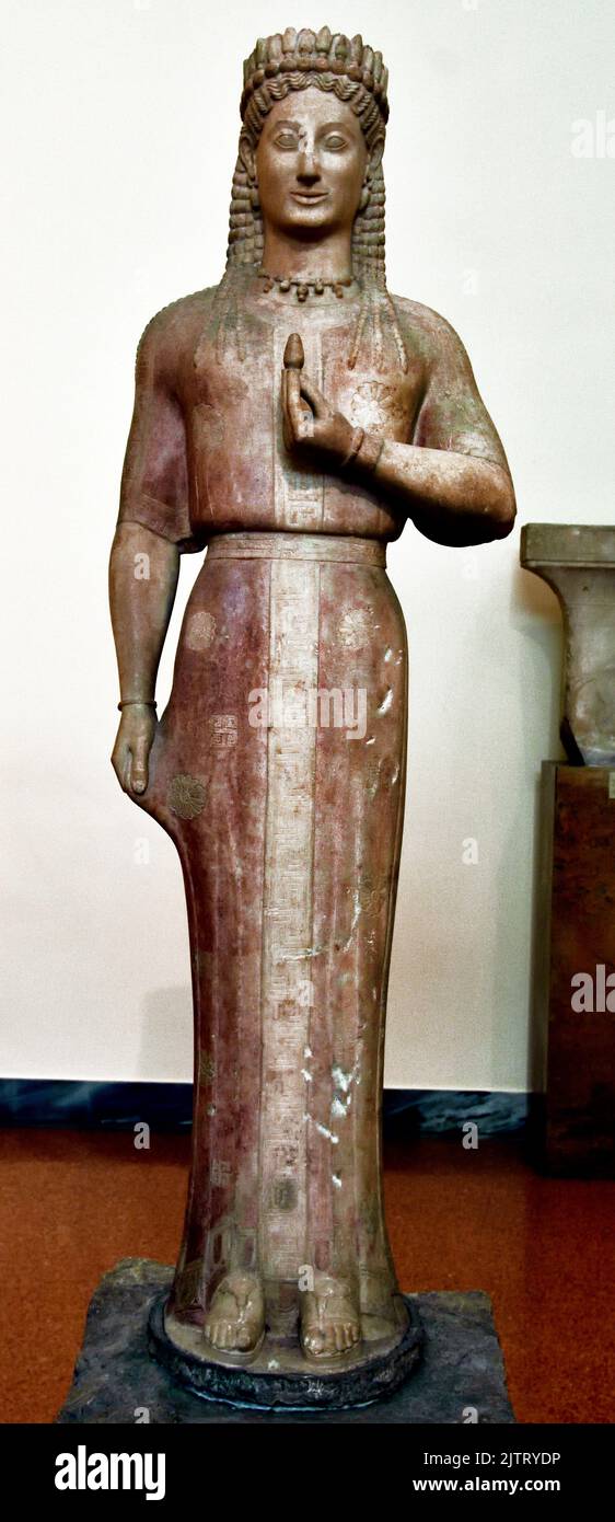 Funerary Statue of a woman, known as a Kore, Grave of Phrasikleia at ...