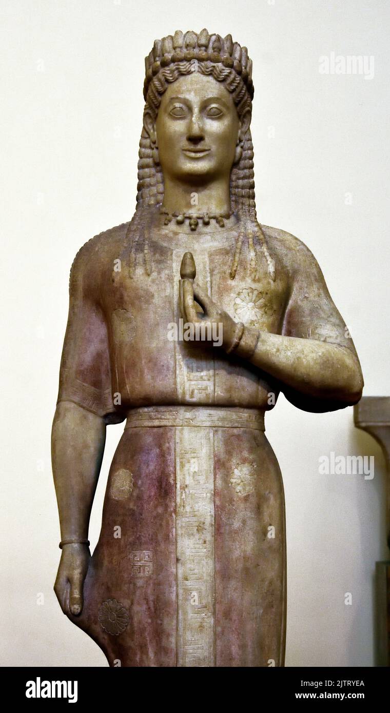 Funerary Statue of a woman, known as a Kore, Grave of Phrasikleia at ...