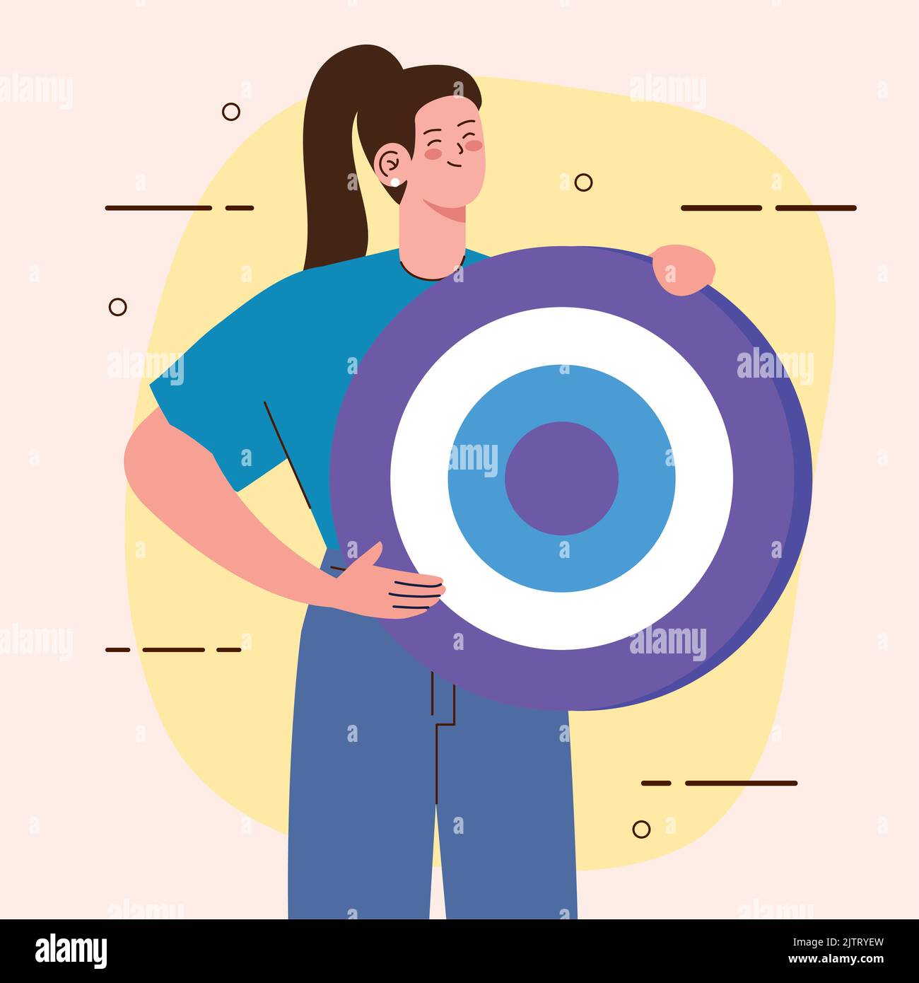 business woman with target Stock Vector Image & Art - Alamy