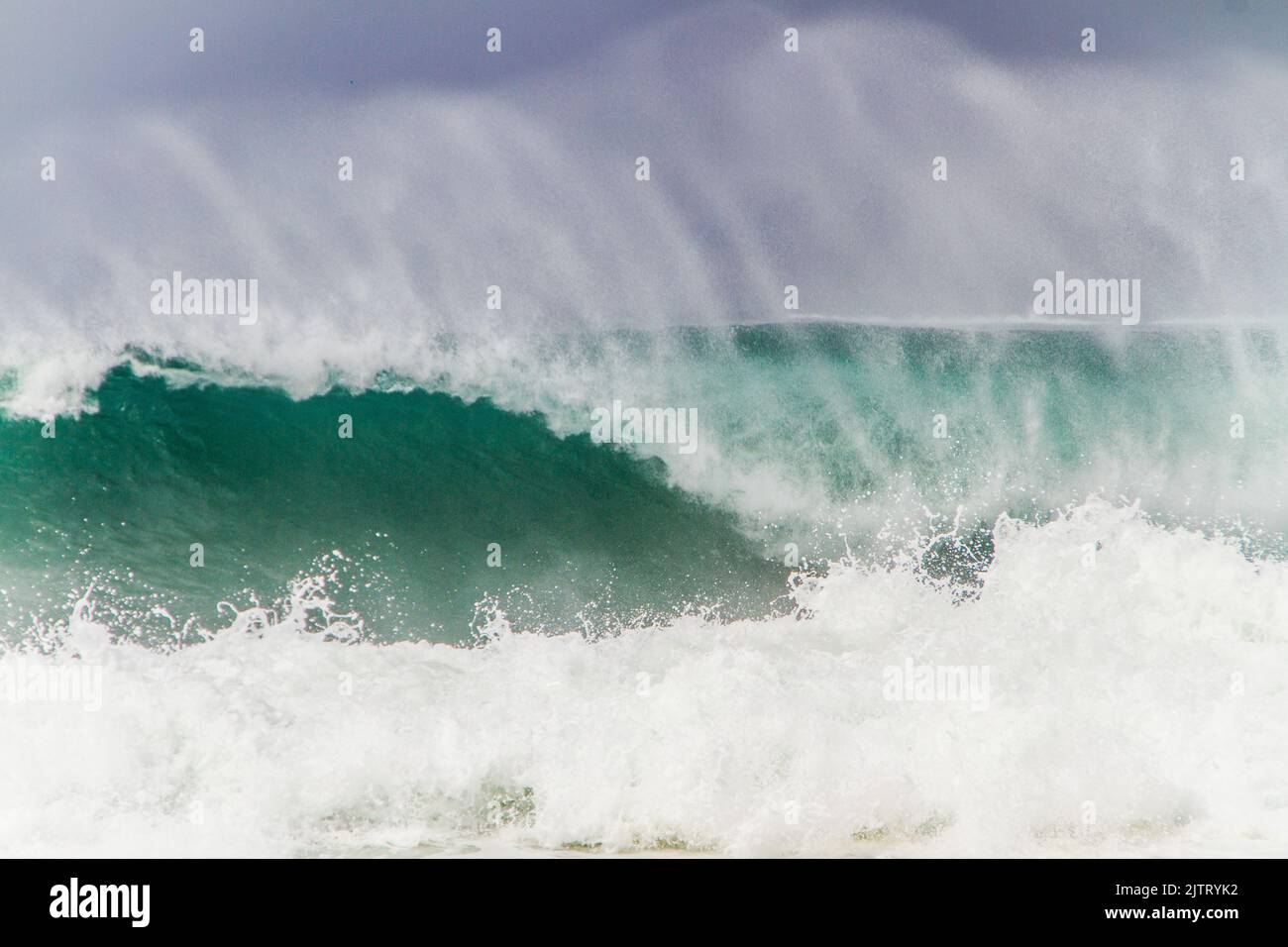 Big waves crashing on Copacabana beach during a big swell that hit the ...