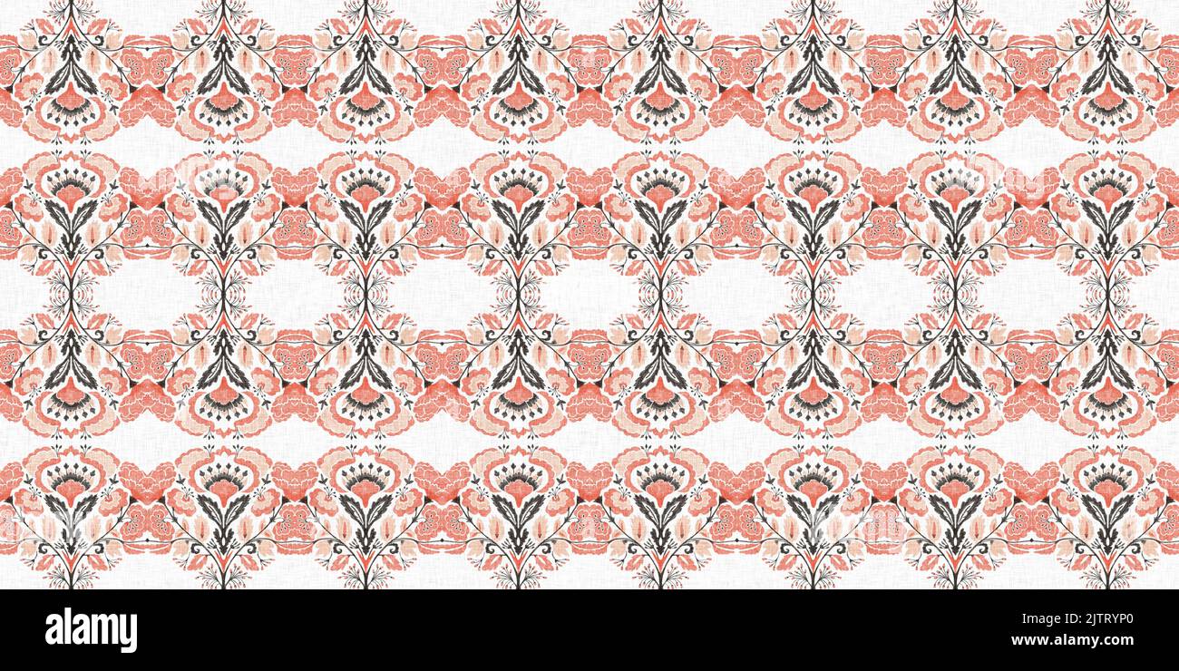 Modern boho geometric floral quilt style seamless border pattern ...