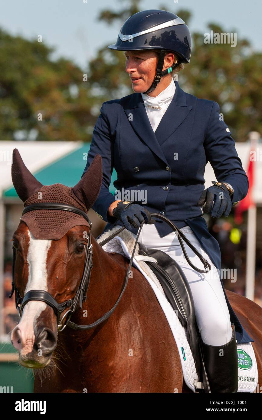 Stamford, UK. 1st Sep, 2022. Zara Tindall riding Class Affair representing Great Britain during ...