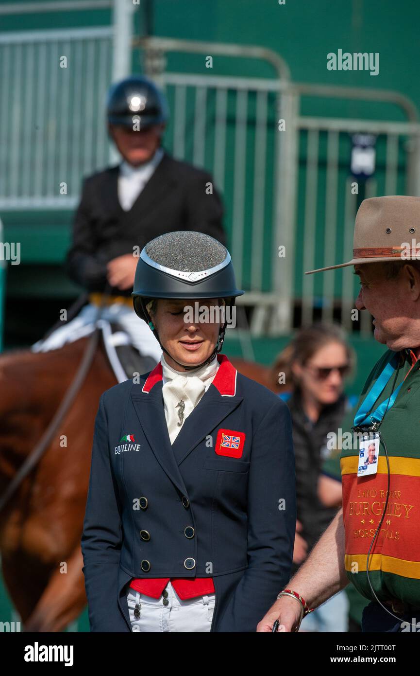 Stamford, UK. 1st Sep, 2022. Sarah Bullimore during the Dressage phase ...