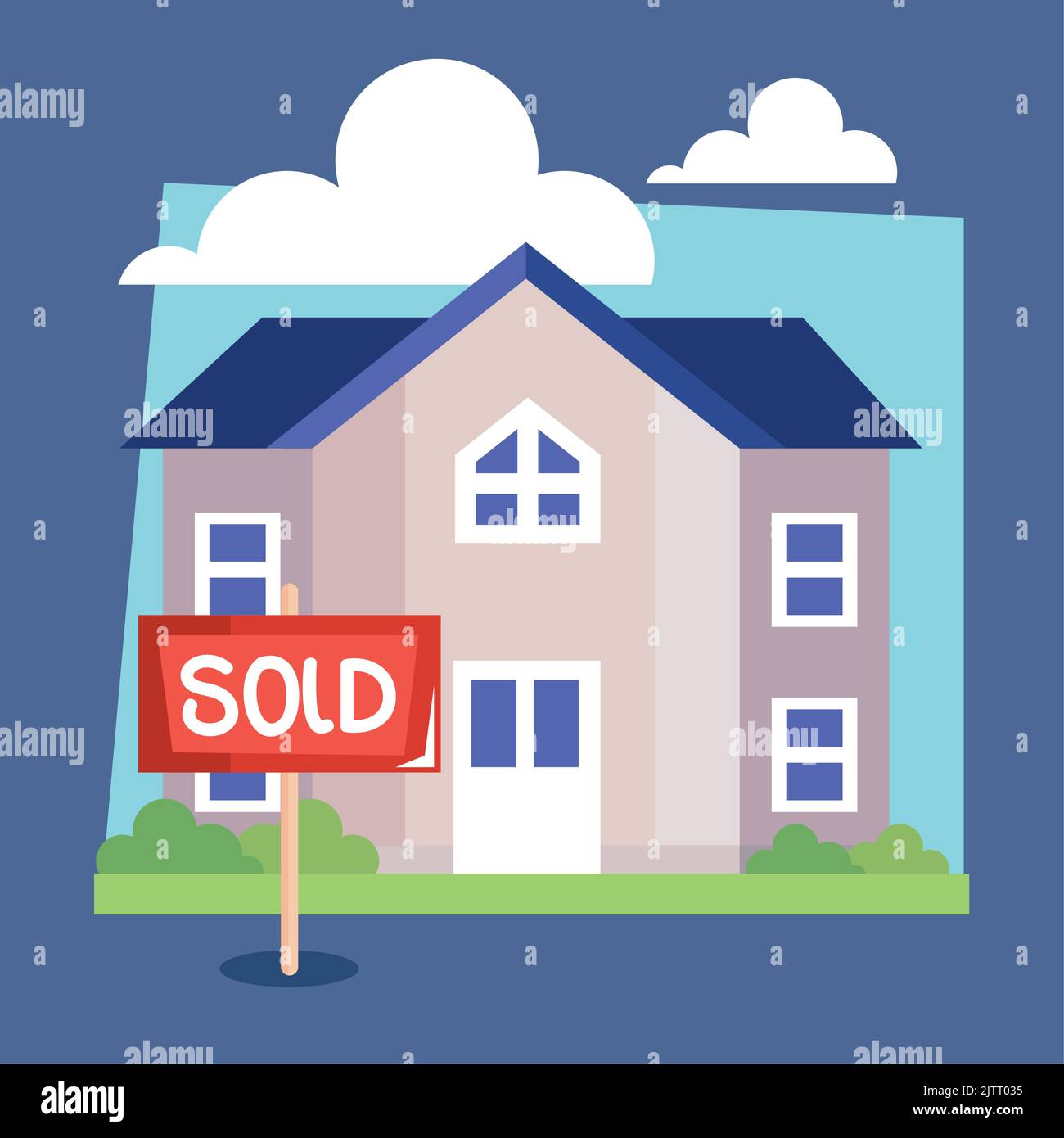 sold label with house Stock Vector Image & Art - Alamy