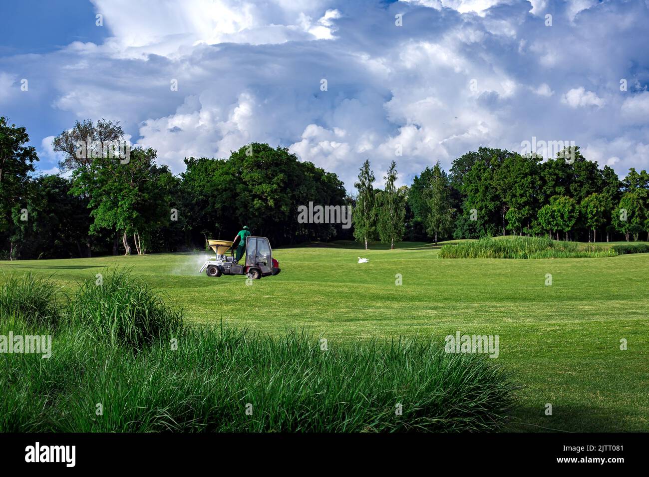 transport specialized equipment for fertilization and lawn care on a ...