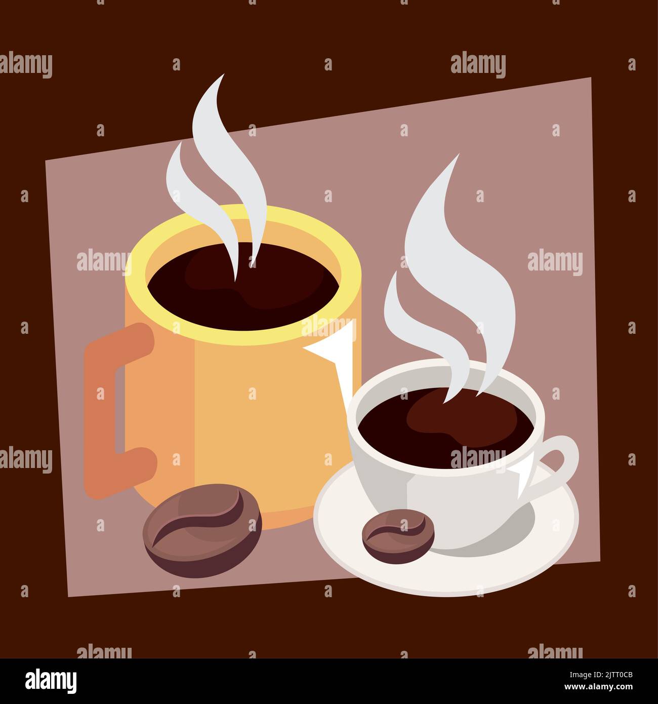 two coffee cups drinks Stock Vector Image & Art - Alamy