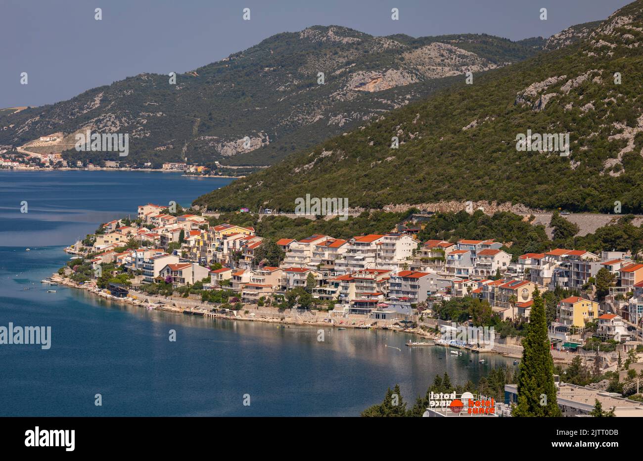 NEUM, BOSNIA & HERZOGOVINA, EUROPE - View of coastal Neum, a town in ...