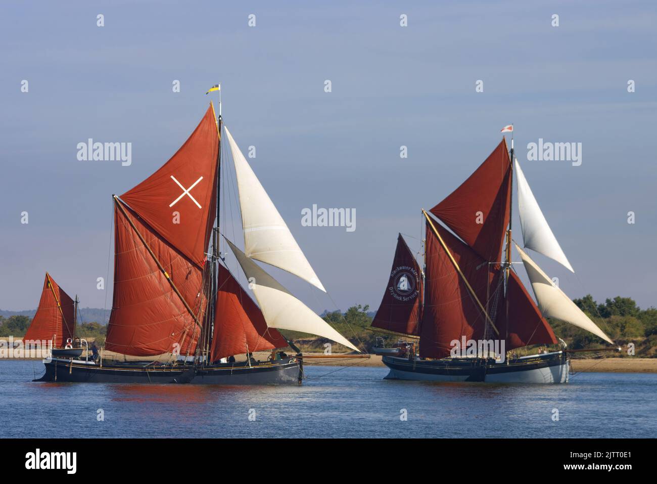 The Thames sailing barges Marjorie and Cambria in full sail on the ...