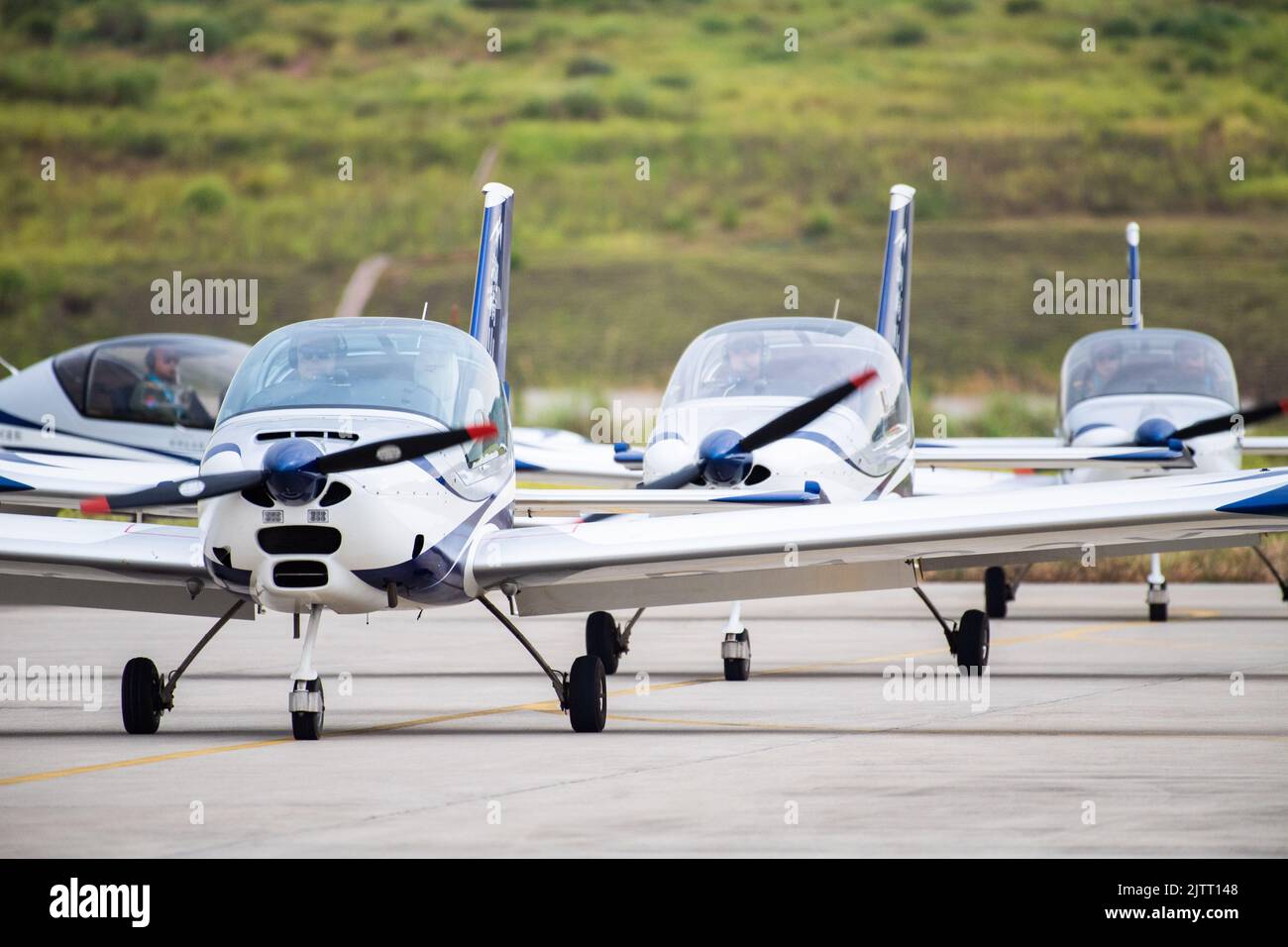 (220901) -- CHANGSHA, Sept. 1, 2022 (Xinhua) -- Fixed-wing aircraft ...