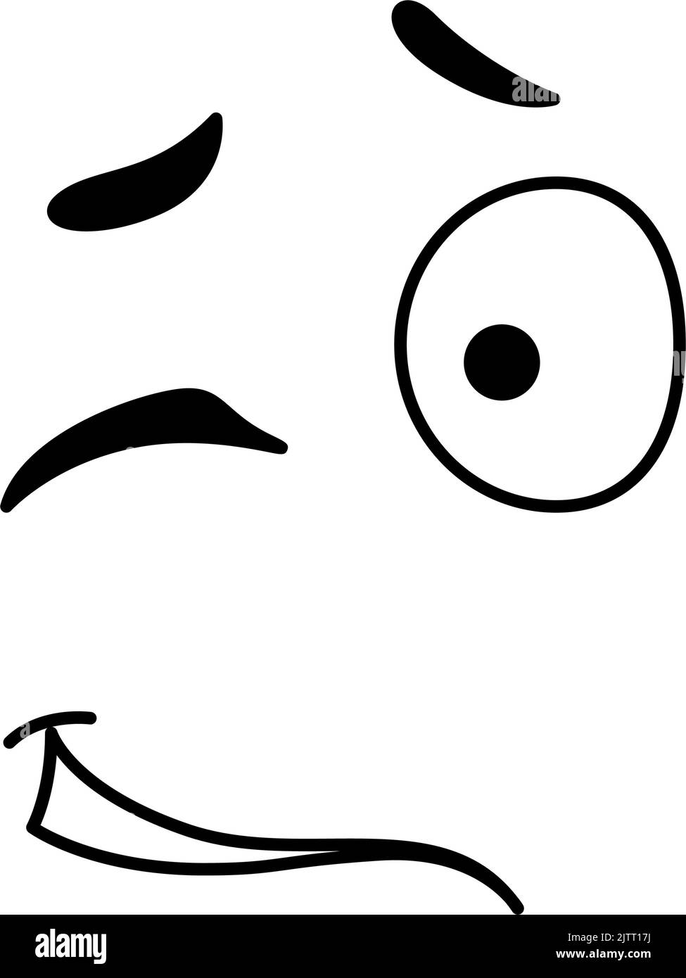 Winking smile emoticon emoji icon. Vector line art cartoon comic smiley ... Winking smile emoticon emoji icon. Vector line art cartoon comic smiley ...