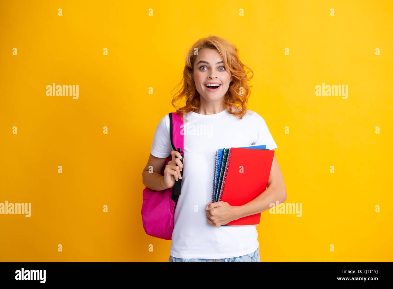 Study, education, university, college concept on yellow background ...
