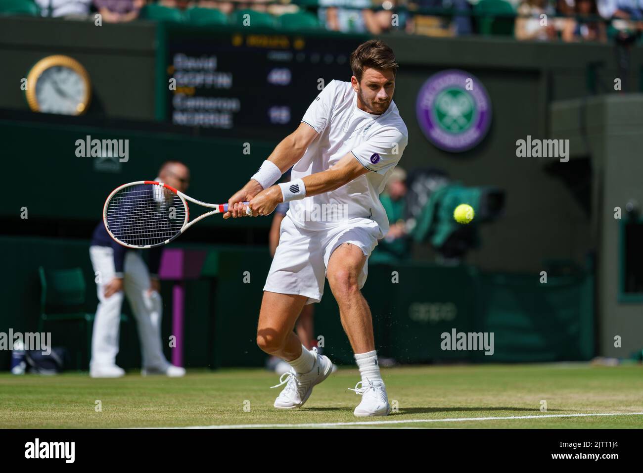 Cameron Norrie of GB in action on No.1 Court at The Championships 2022 ...