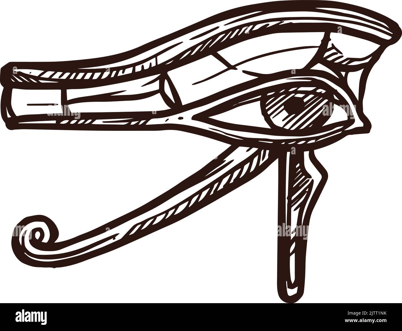 Horus Eye sketch, ancient Egypt and pharaoh symbol, vector icon ...