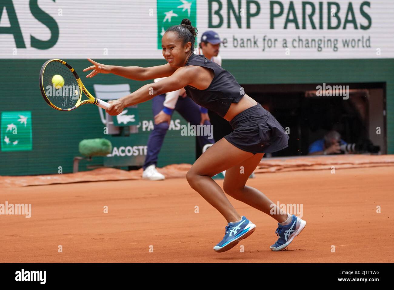 Professional tennis player Leylah Fernandez of Canada in action during ...
