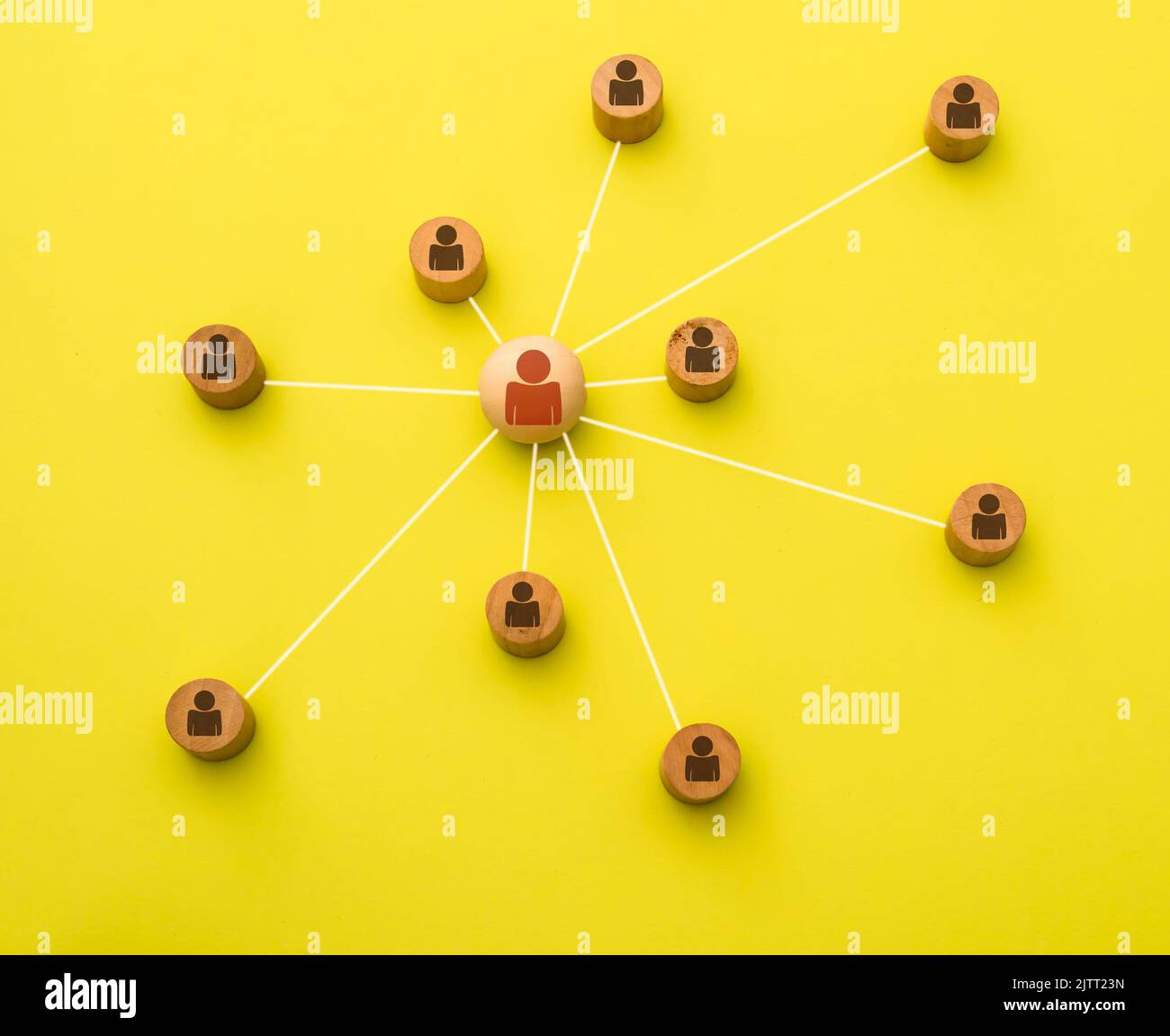 Representation with 3d icons of a network of social media contacts on a ...