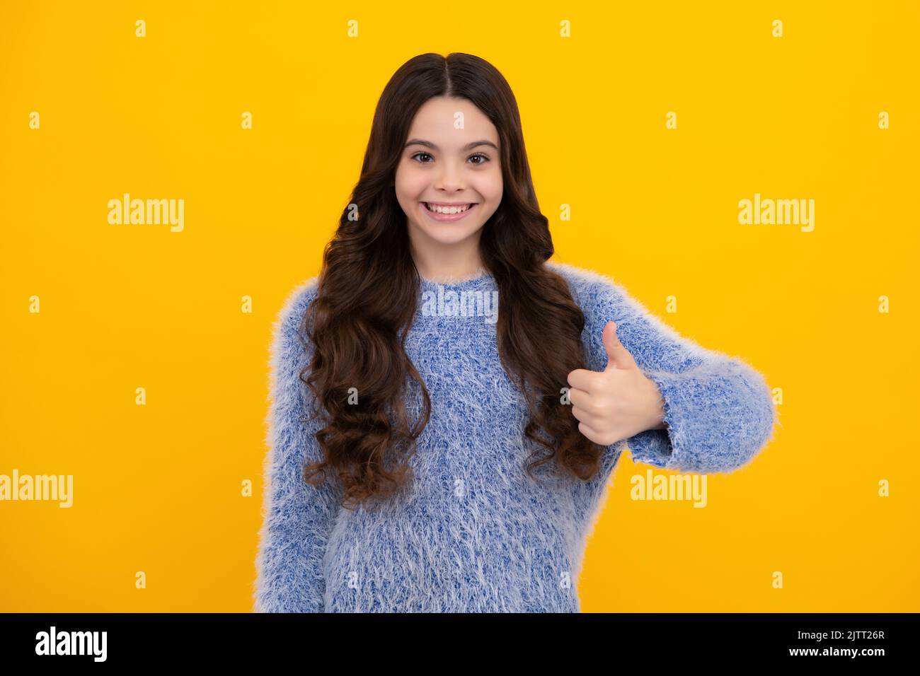 Happy teenager, positive and smiling emotions of teen girl. Children ...