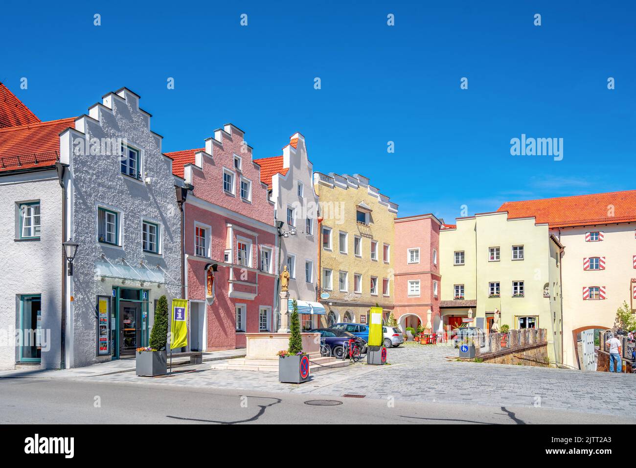 Panorama historical city of Neuoetting, Bavaria, Germany Stock Photo ...