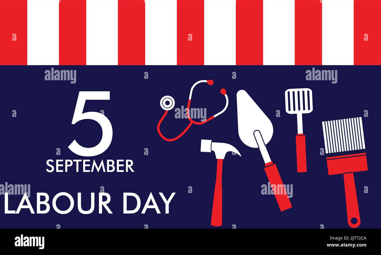 USA Labor Day Poster With People Of Different Occupations with USA Flag ...