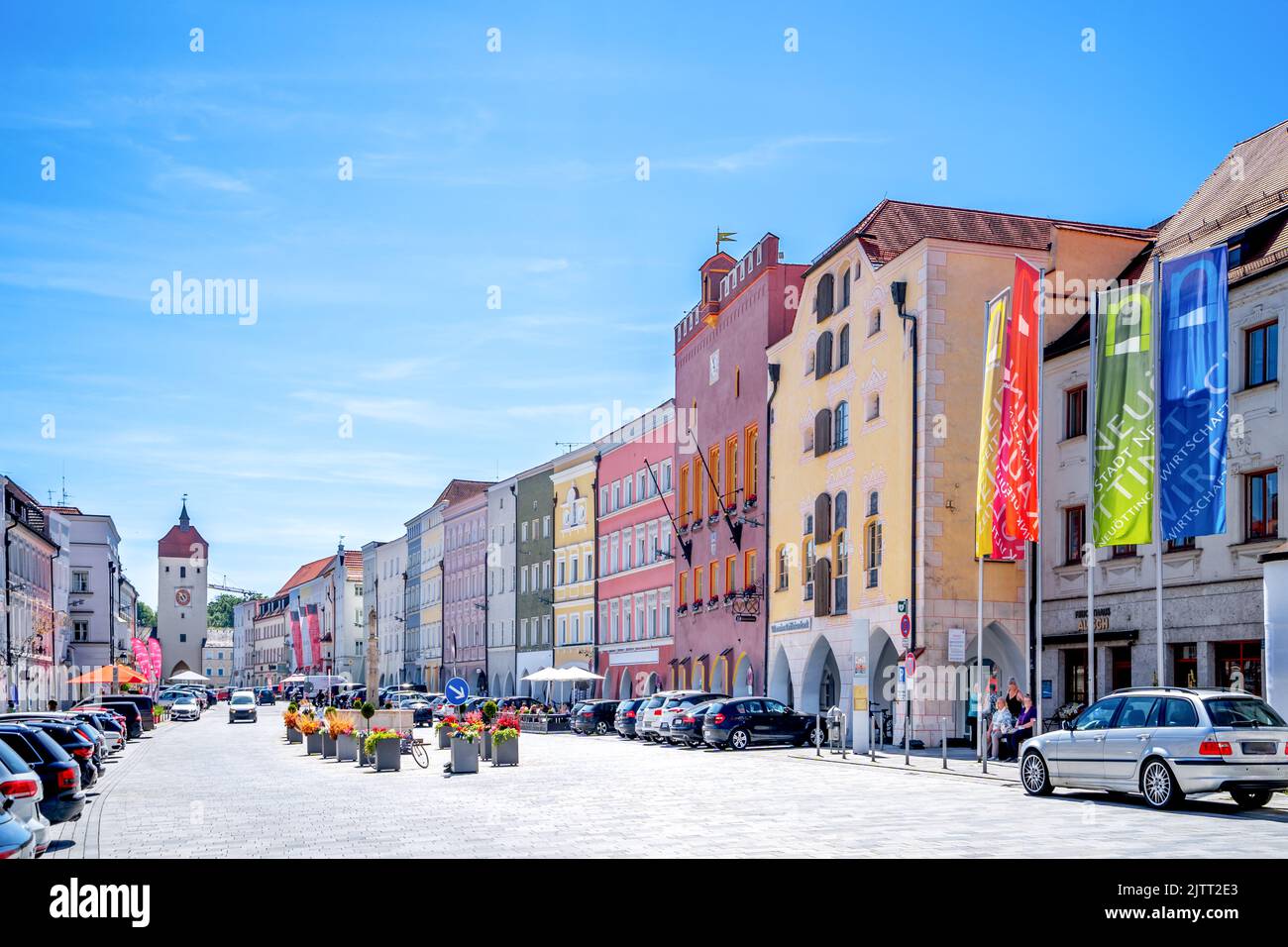 Panorama historical city of Neuoetting, Bavaria, Germany Stock Photo ...