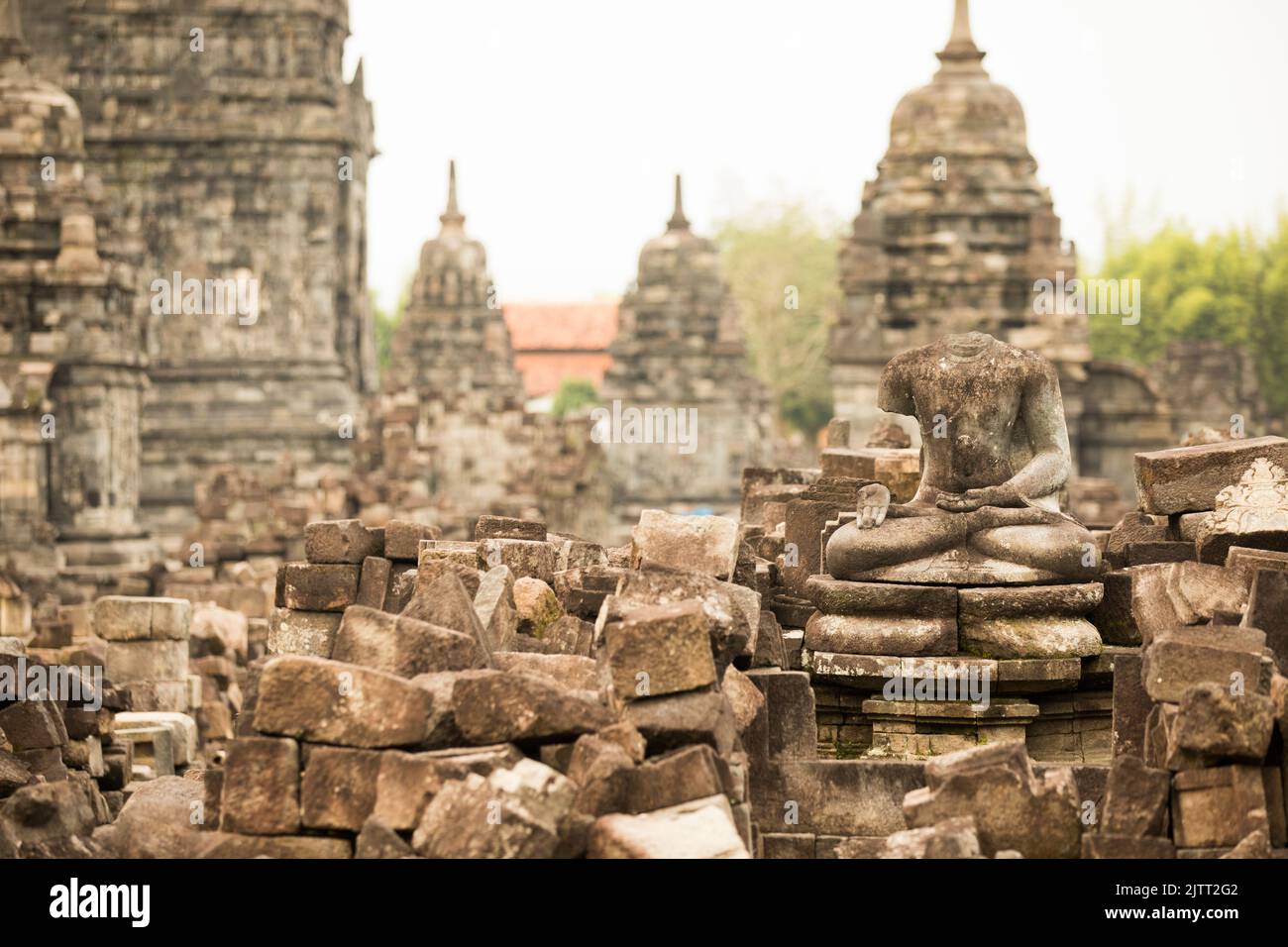 Ruins at ancient Prambanan Hindu Temple in Jogjakarta (Yogyakarta ...