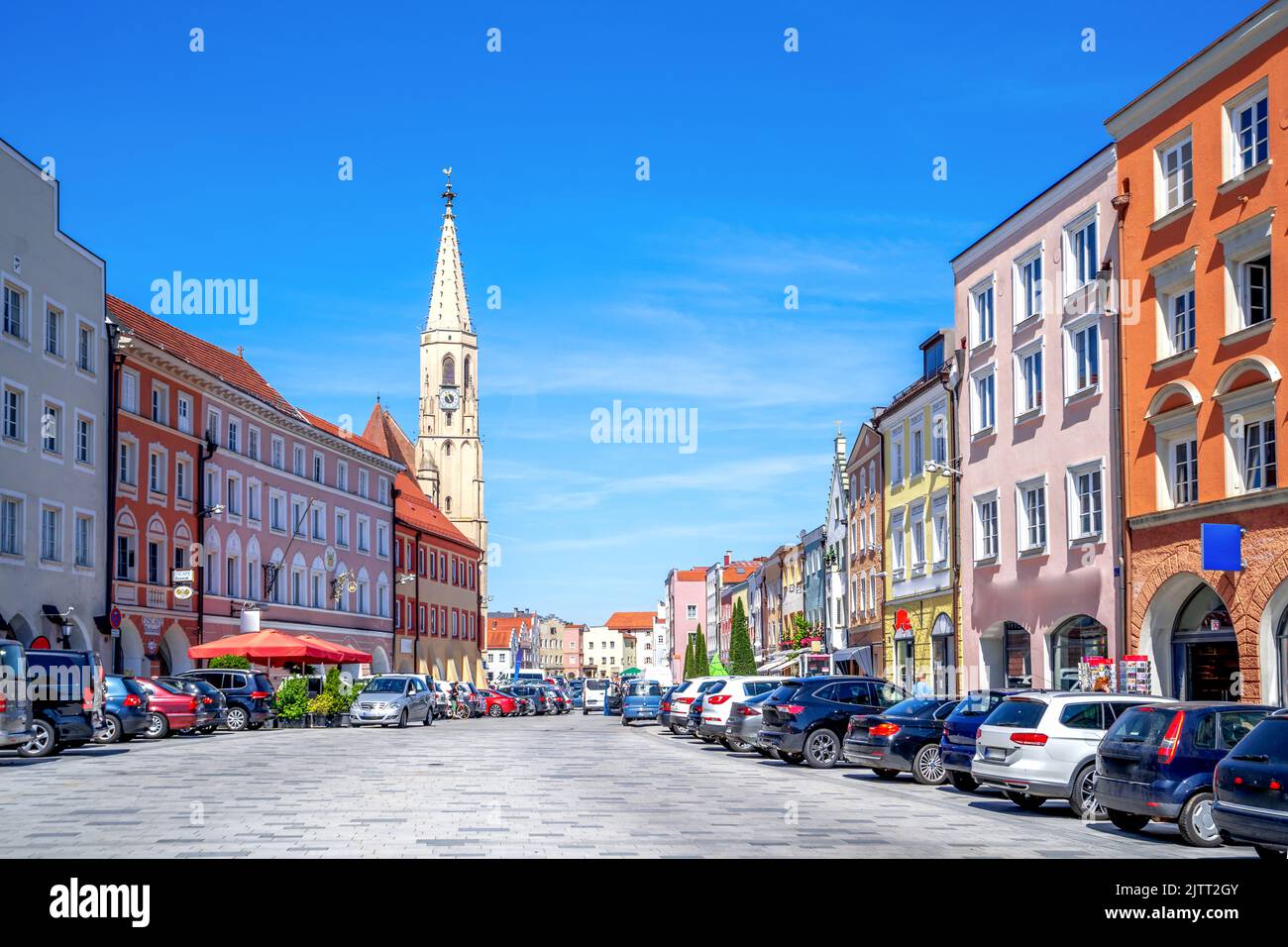 Panorama historical city of Neuoetting, Bavaria, Germany Stock Photo ...
