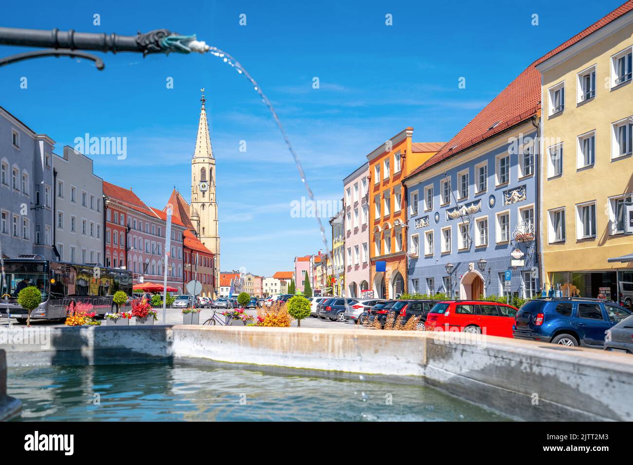 Panorama historical city of Neuoetting, Bavaria, Germany Stock Photo ...