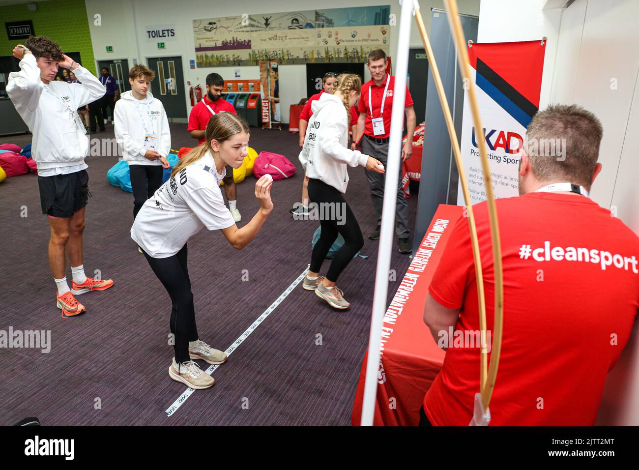 Athletes relax in the Athletes Lounge on Day One of the School Games ...
